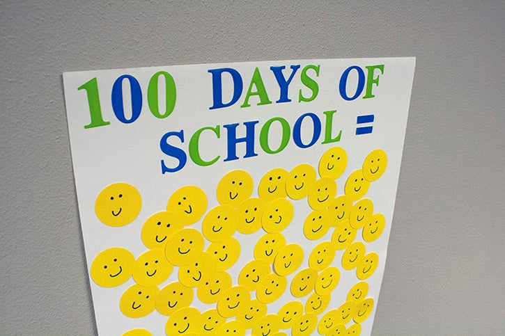 100 Days of School = 100 Smiles – Glue Dots