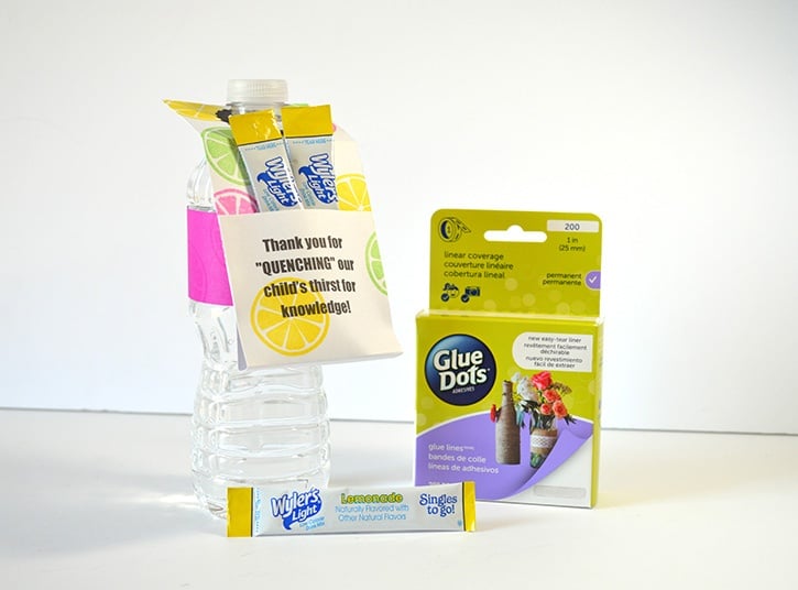 Teacher Appreciation Gift Idea - Water Bottles with Lemonade – Glue Dots
