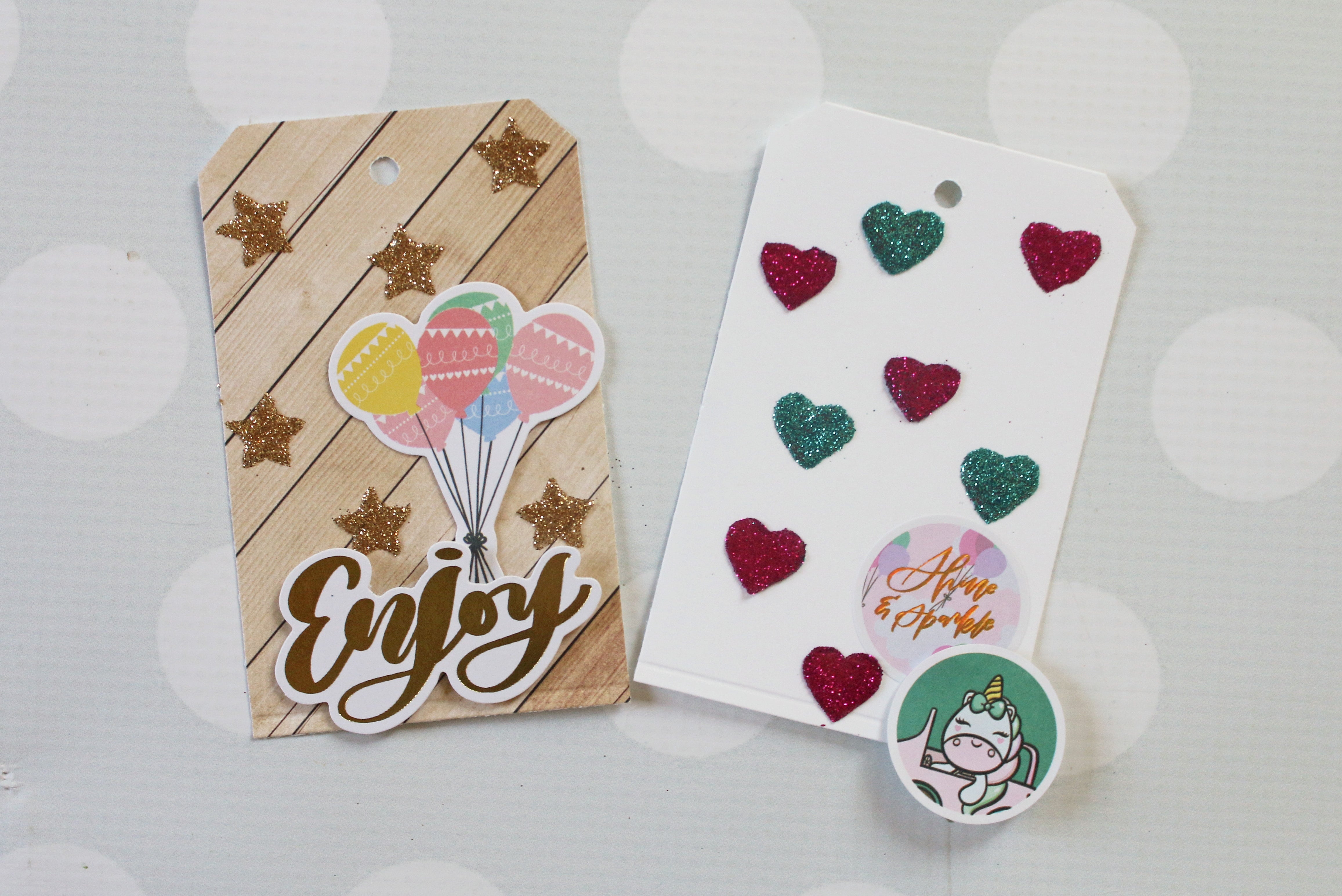 Glitter Tags – Glue Dots